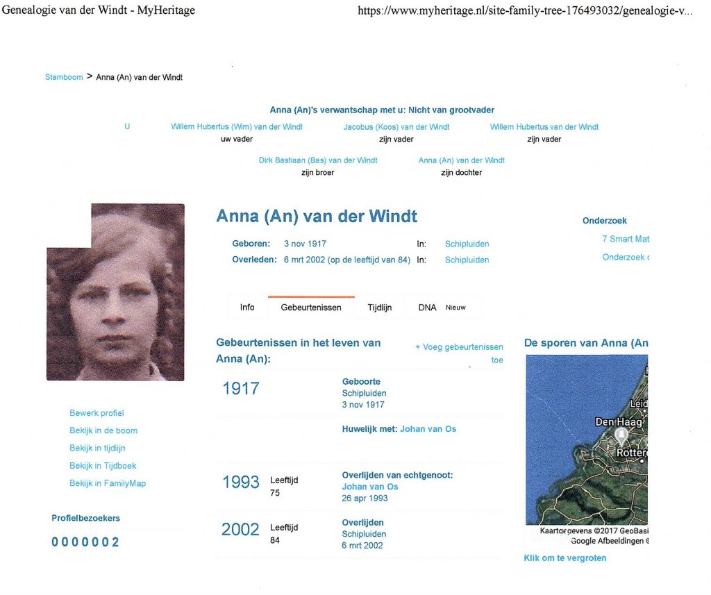 1917-11-03 Anna (An) van der Windt en Johan van Os | stamboomvanderwindt.nl